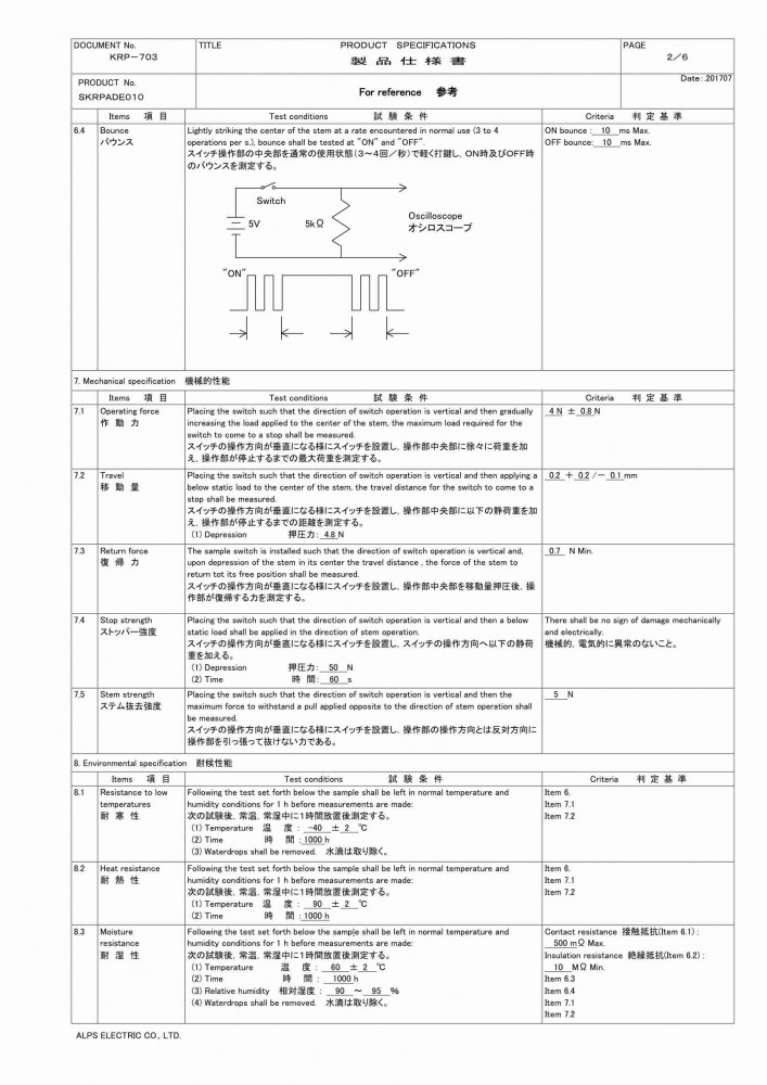SKRPADE010 product specification page 2