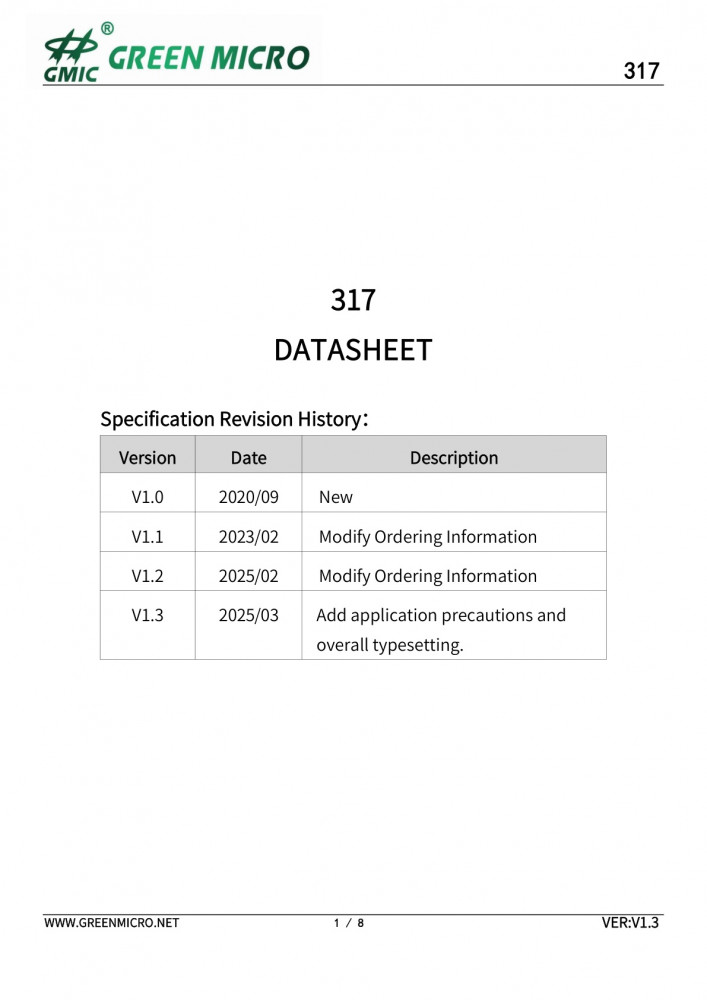 GM317AEMP datasheet page 1
