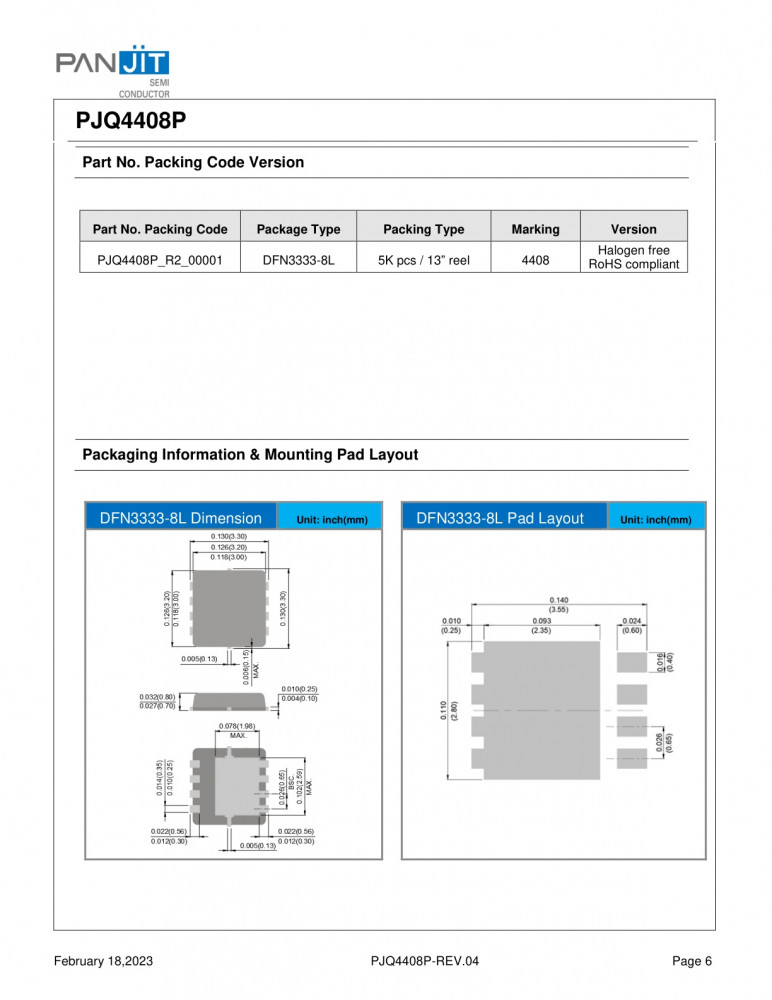 PJQ4408P datasheet page 6