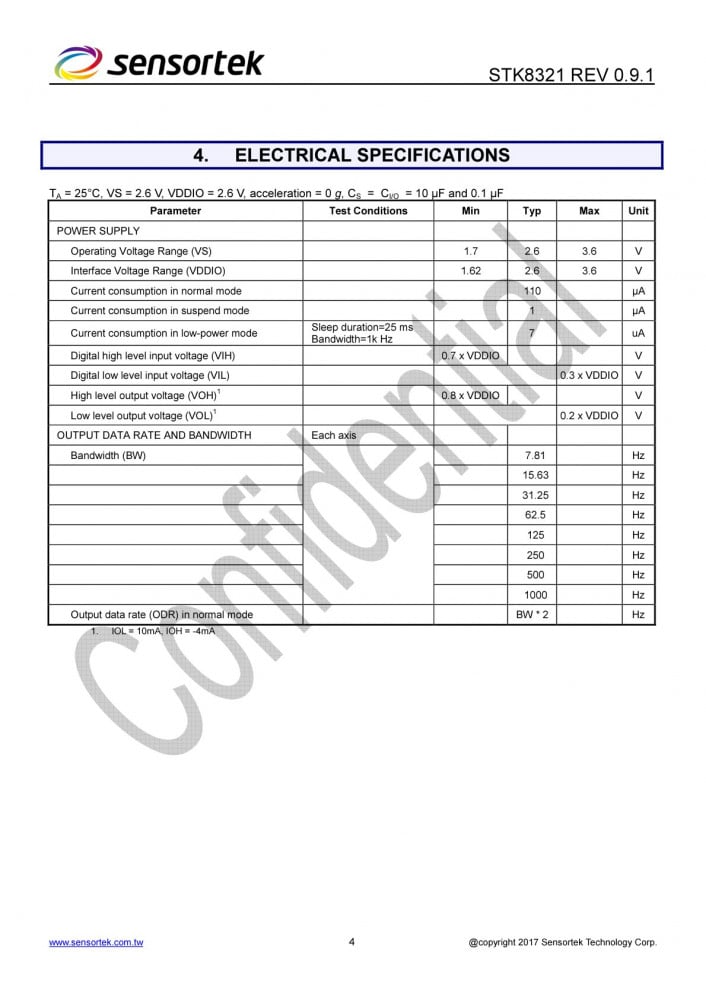 STK8321 datasheet page 5