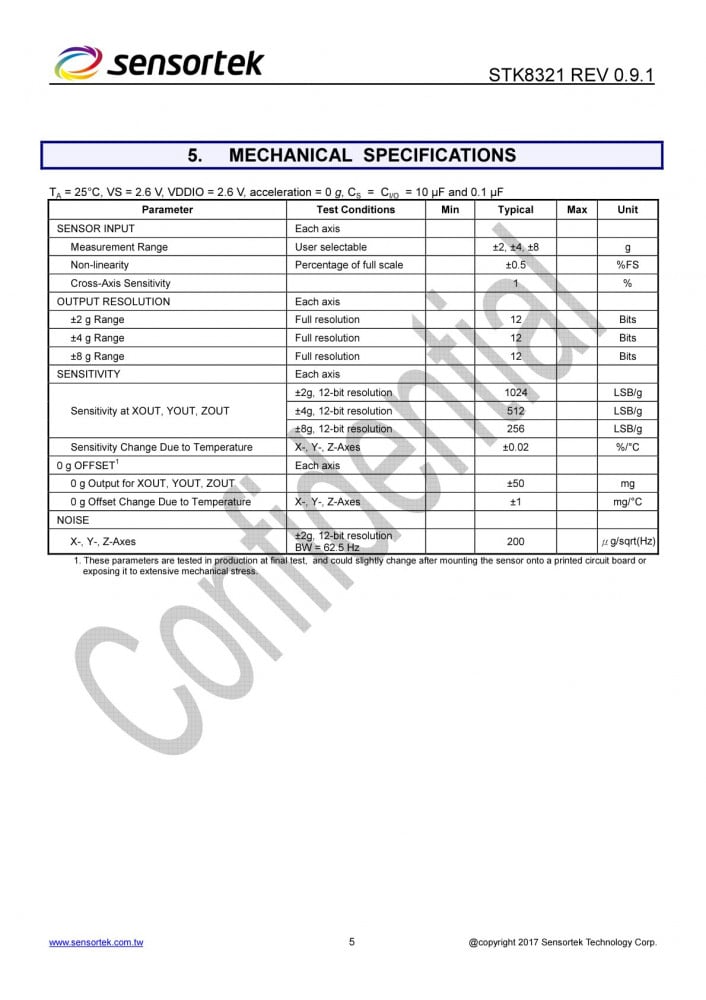STK8321 datasheet page 6