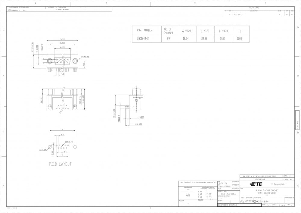 TE Connectivity 2301844-1 drawing sheet 2