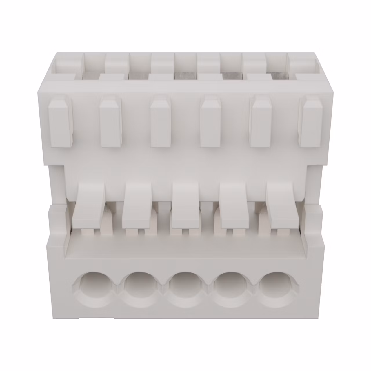 Appli-Mate RAST 2.5 IDT Housing, 2.50mm Pitch, Female, 5 Circuits, Beaded Terminal, All Position Keys, Slotted Endwalls for sale