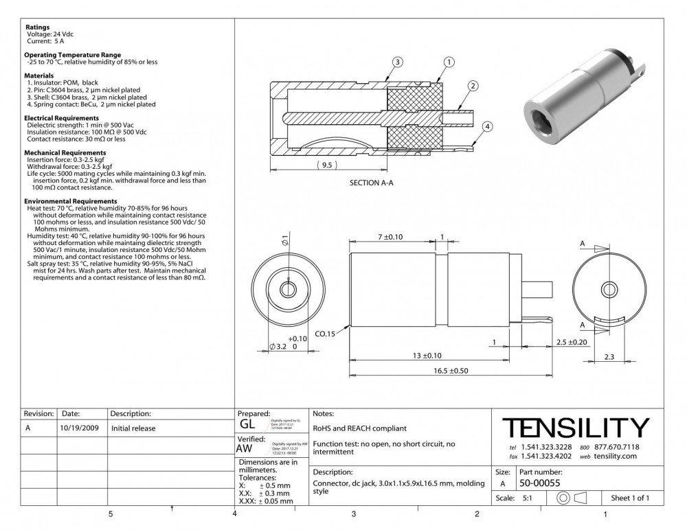 Tensility International 50-00055 dimensional drawing