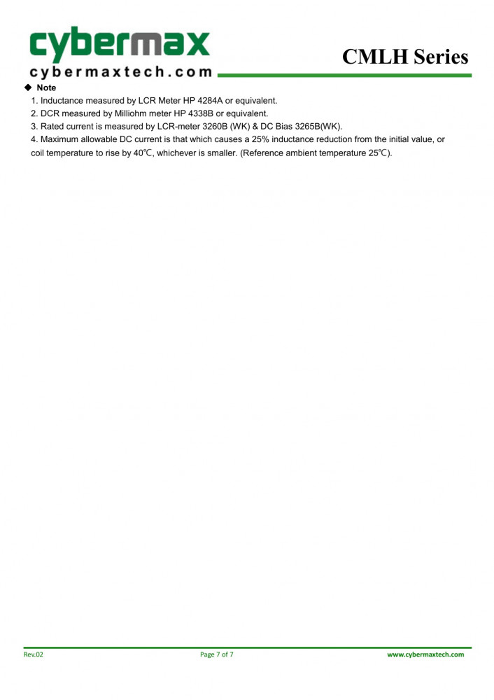 Cybermax CMLH series datasheet page 7