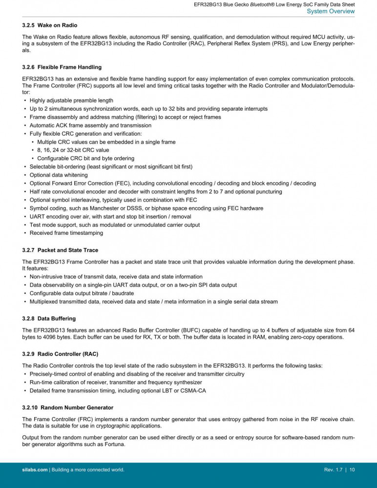 EFR32BG13 datasheet page 10 preview
