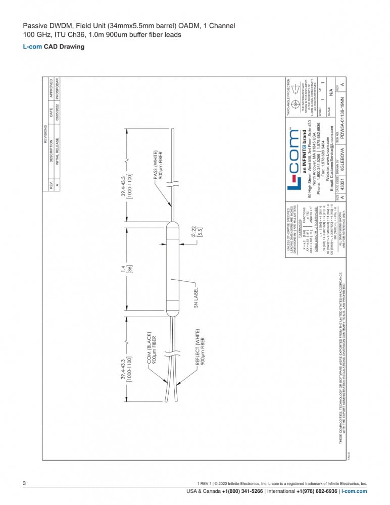 PDW5A-01136-19NN mechanical drawing