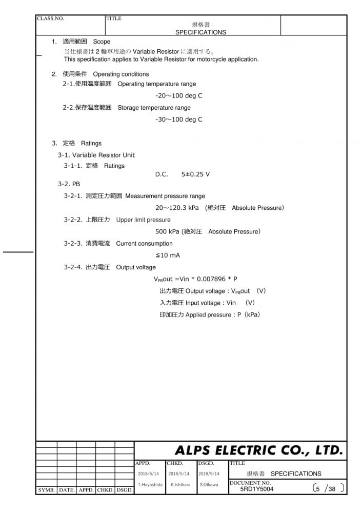 RD1Y50010A specification page 5