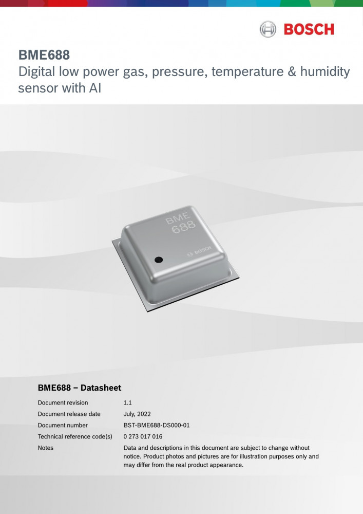 BME688 datasheet page 1