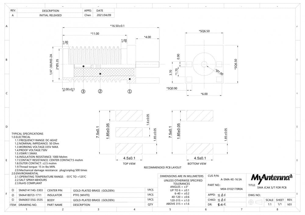 A-SMA-KE-16.5A technical drawing preview