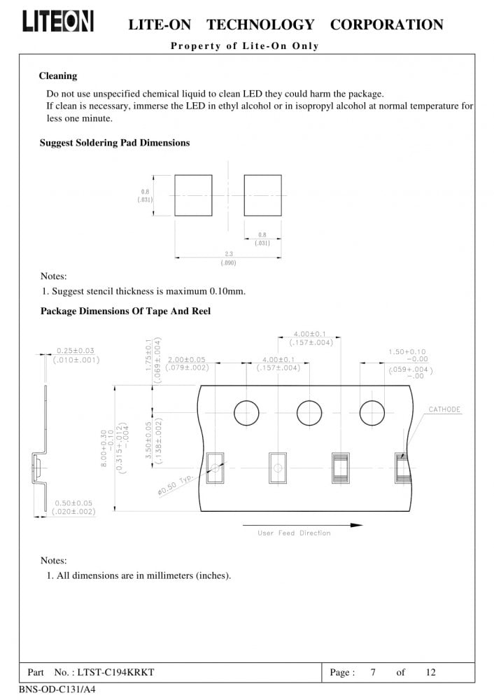 LTST-C194KRKT datasheet page 8