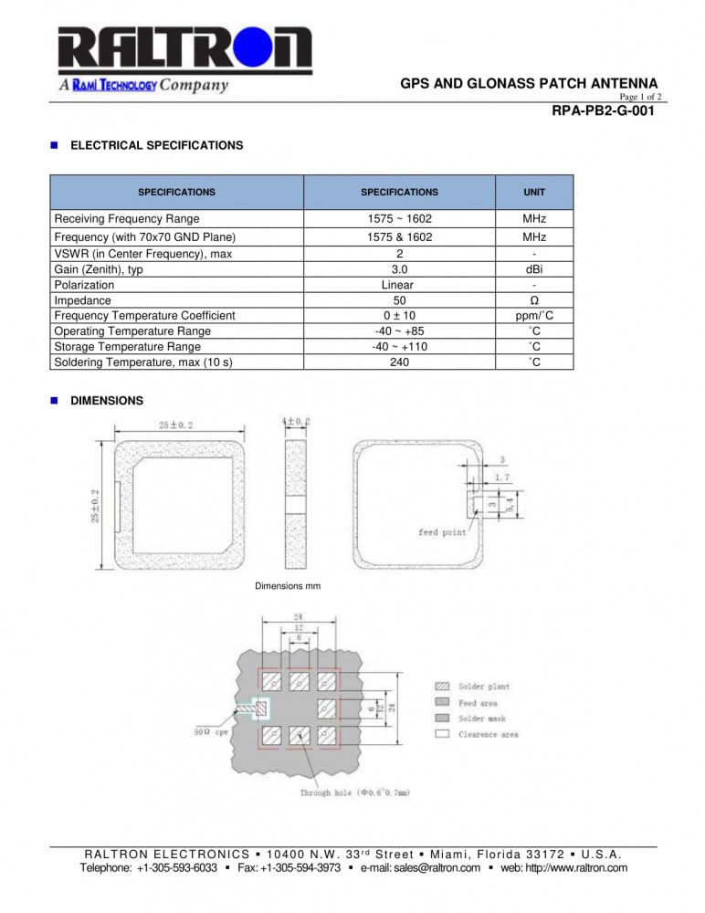RPA-PB2-G-001 datasheet page 1