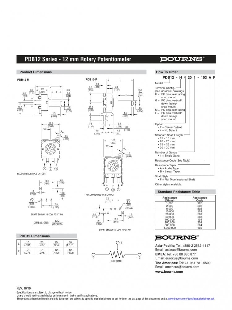 BOURNS PDB12 datasheet page 2