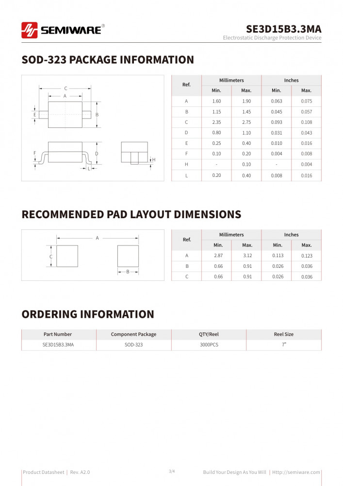 SE3D15B3.3MA datasheet page 3