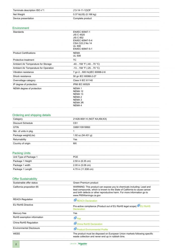 9001K2L35RH13 technical document page 2