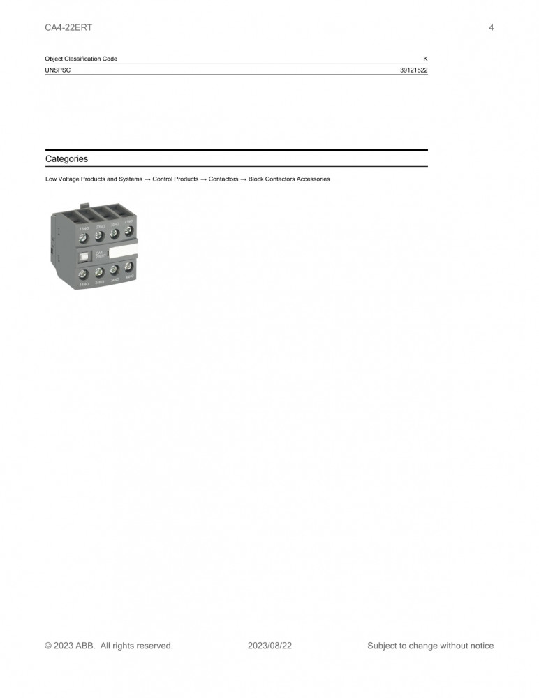 CA4-22ERT technical document page 4