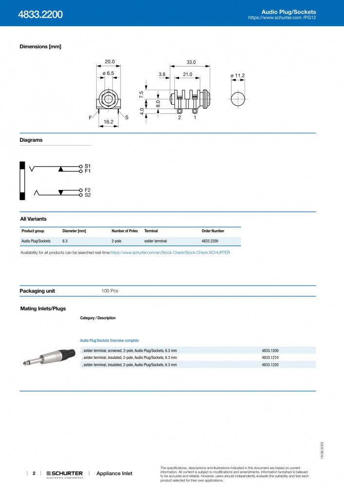 SCHURTER 4833.2200 technical document page 2