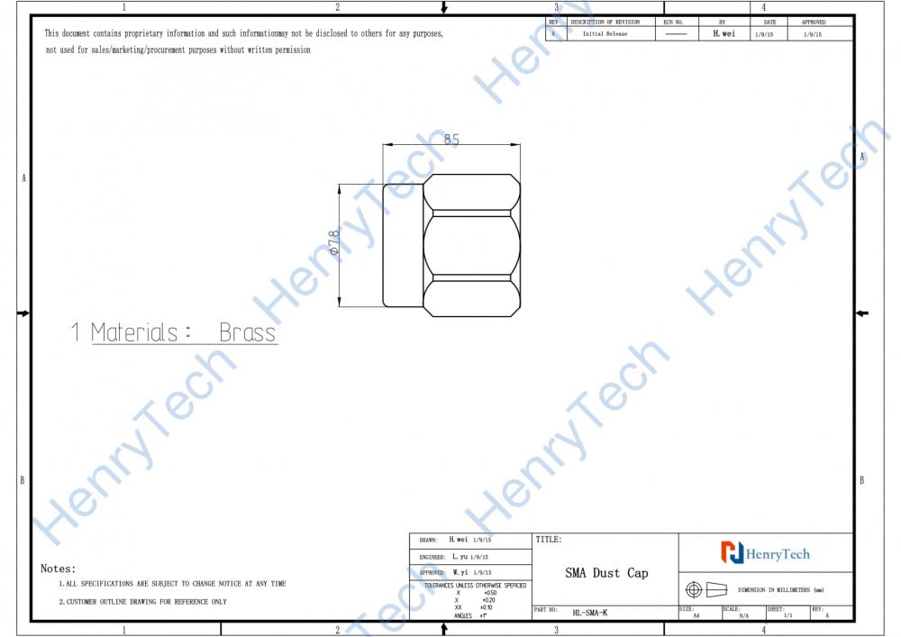 HenryTech HL-SMA-K technical document page