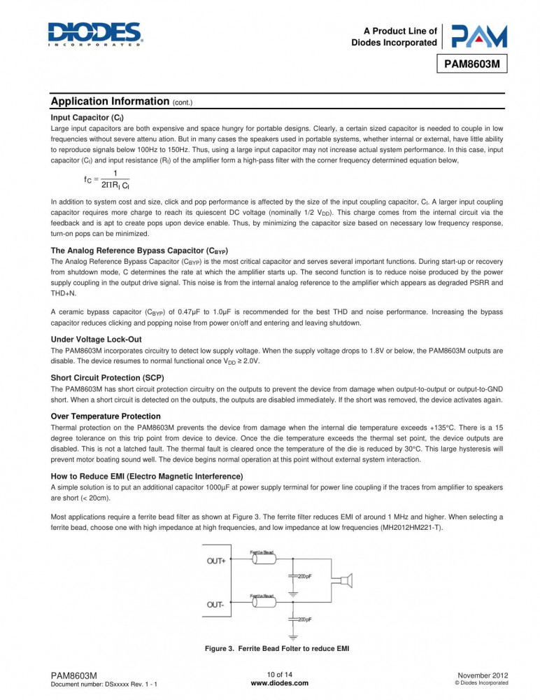 PAM8603MDER datasheet page 10