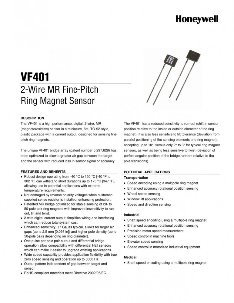 VF401 datasheet page 1
