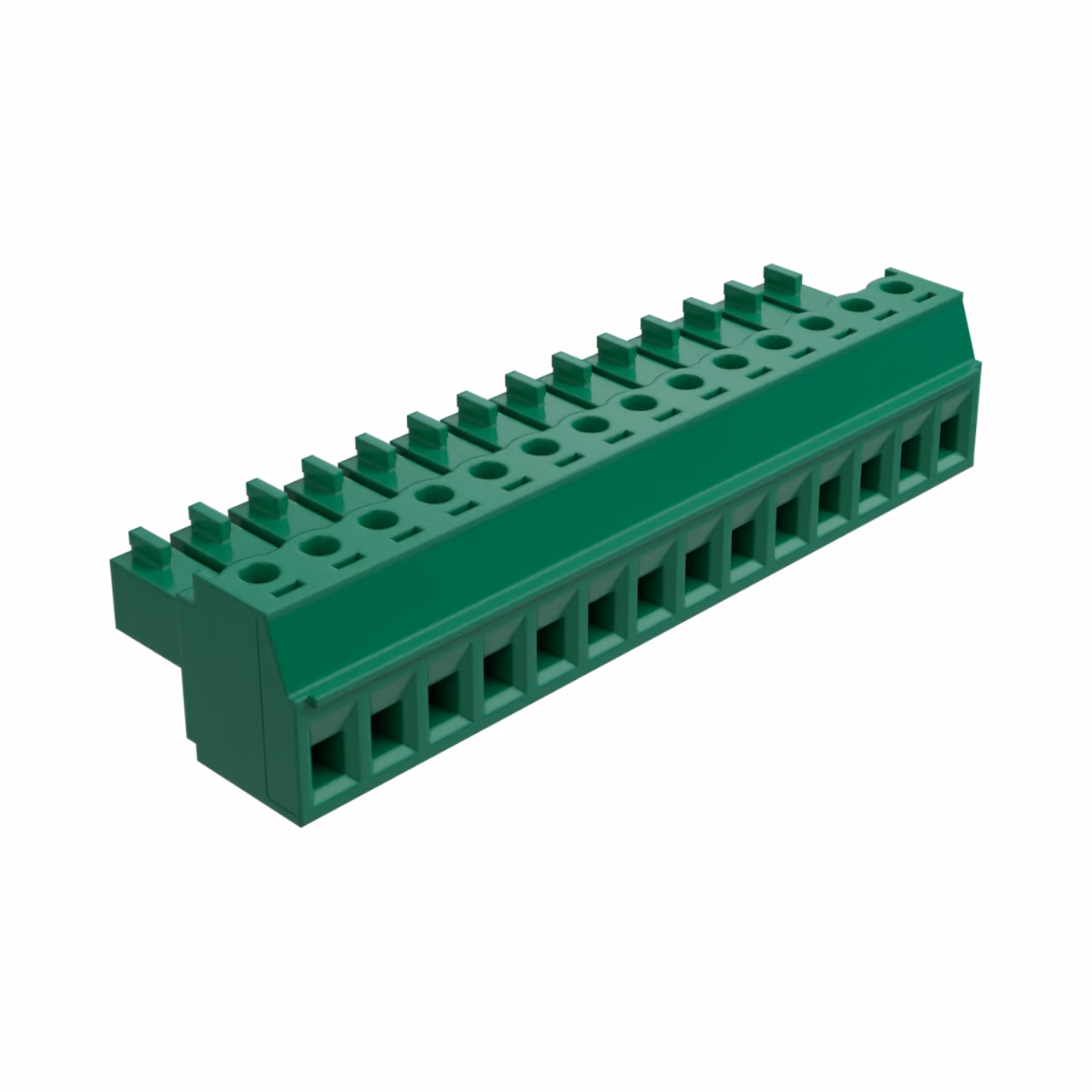 3.81mm Pitch Eurostyle Horizontal Plug, with Reverse Imprinting, Green Housing, 14 Circuits for sale