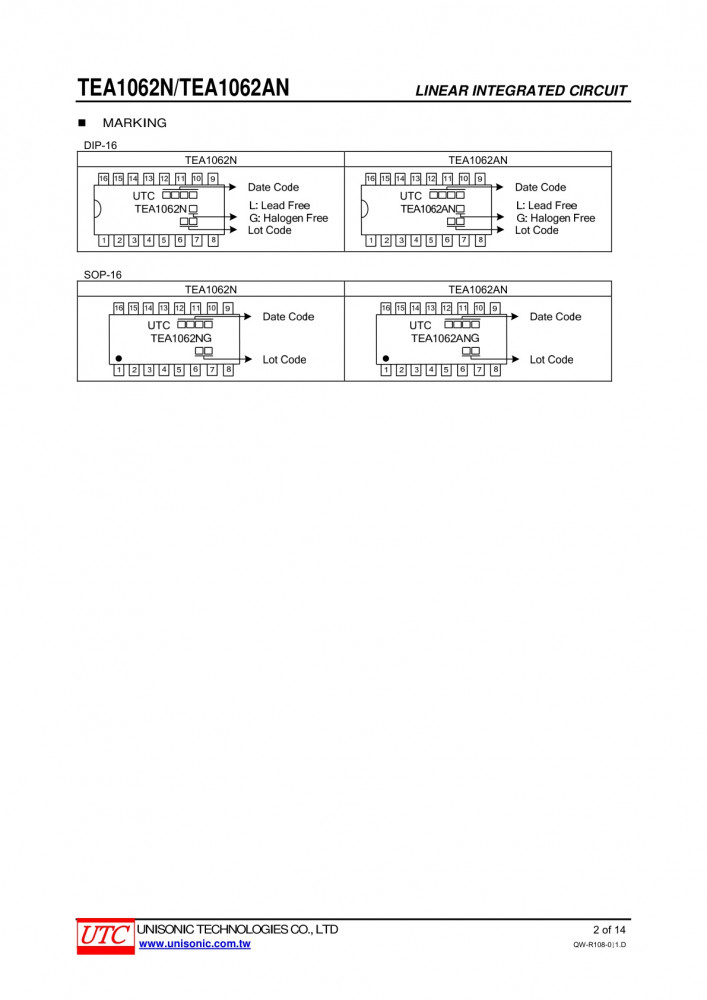 TEA1062NL-D16-T datasheet page 2