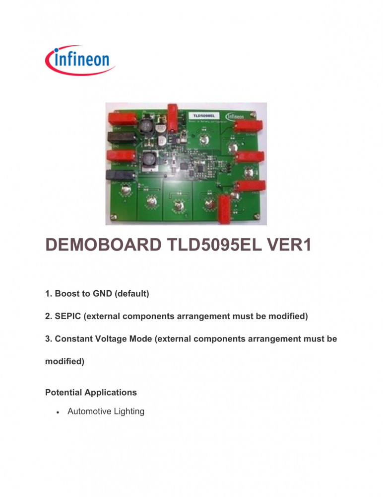 DEMOBOARD TLD5095EL VER1 technical document page 1