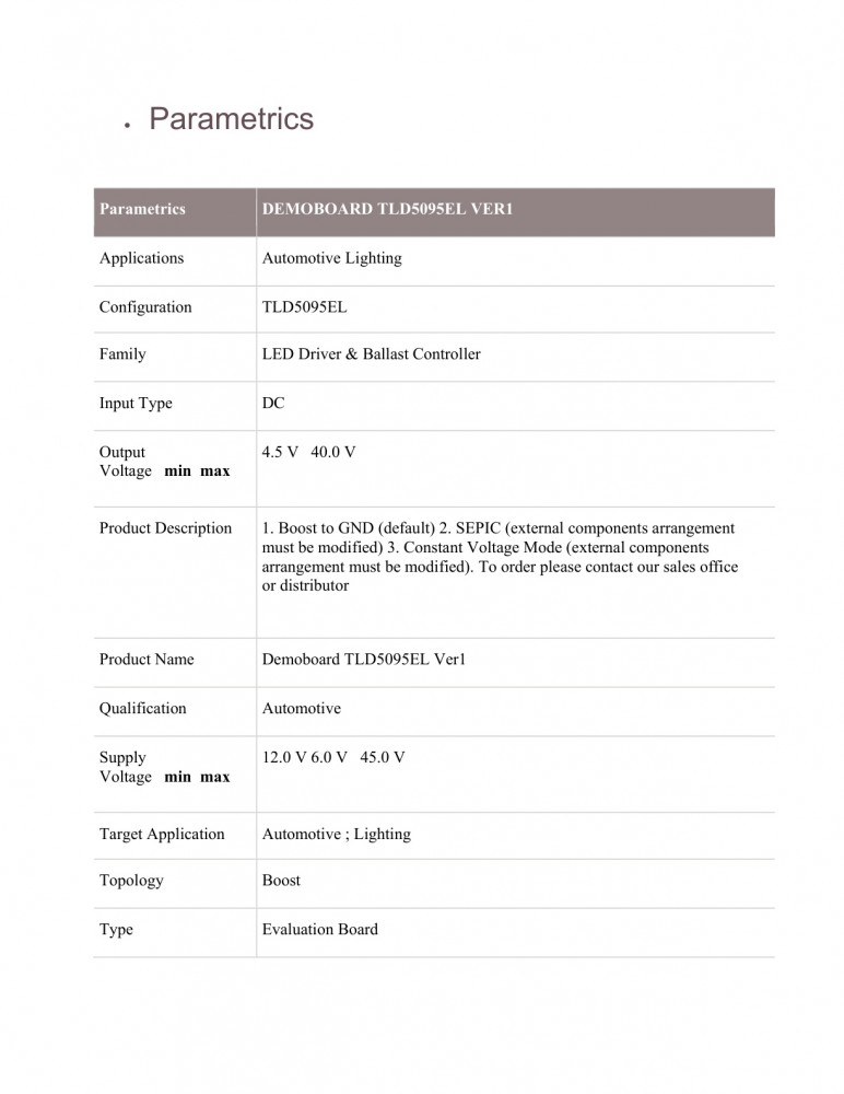 DEMOBOARD TLD5095EL VER1 technical document page 2