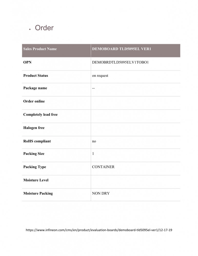DEMOBOARD TLD5095EL VER1 technical document page 3