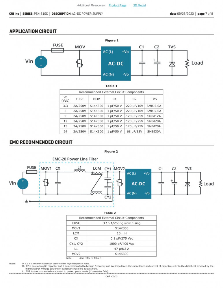 CUI PSK-S10C datasheet page 7