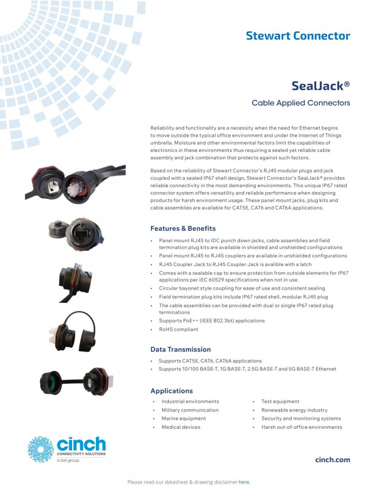 CINCH SealJack product documentation image 1