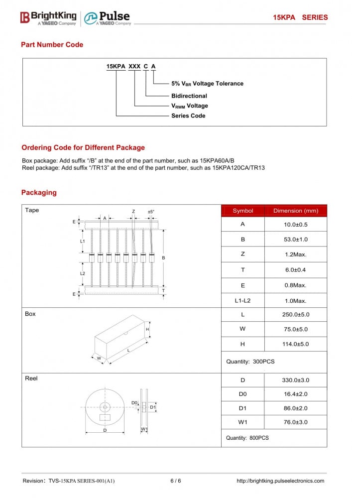15KPA24A/B datasheet page 6