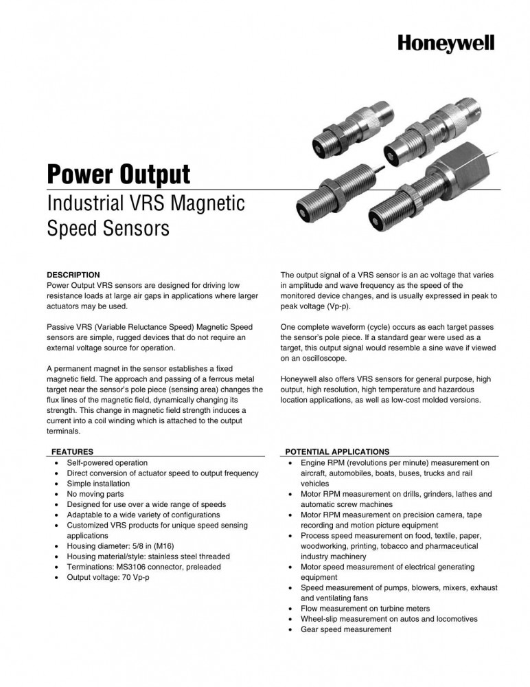 Honeywell 3040A technical document page 1