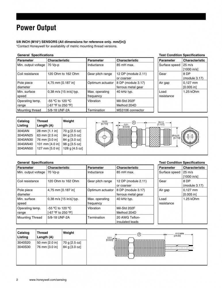 Honeywell 3040A technical document page 2