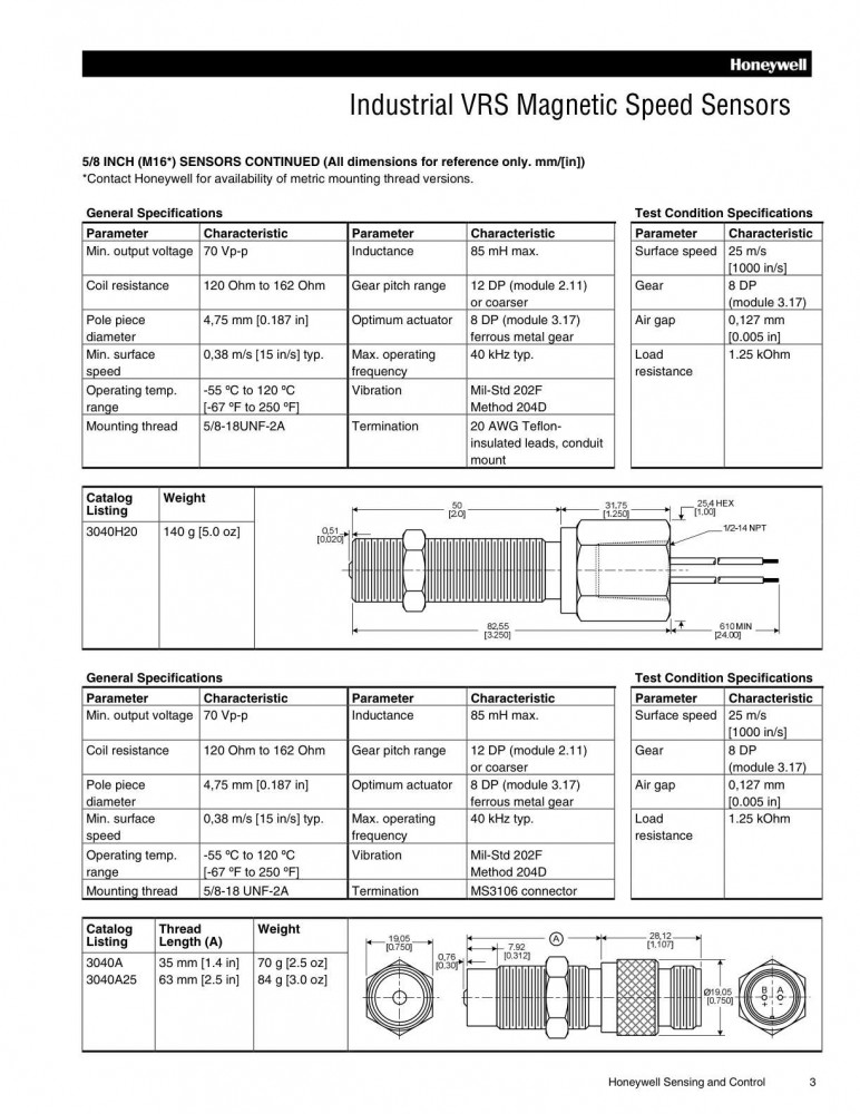 Honeywell 3040A technical document page 3