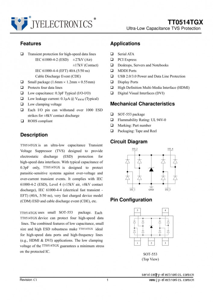 TT0514TGX datasheet page 1