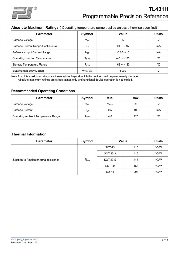 TL431HA datasheet page 3