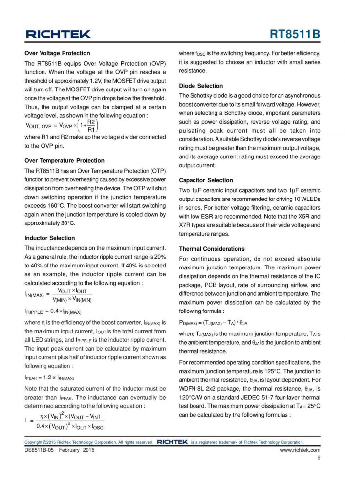 RT8511B datasheet page 9