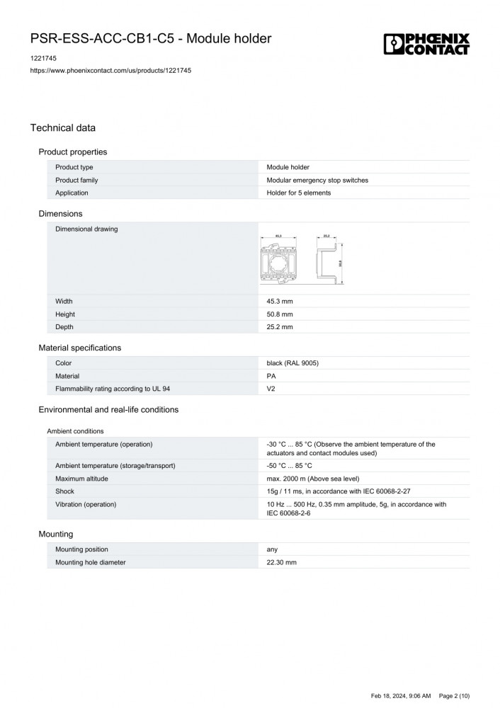 Phoenix Contact 1221745 product document page 2