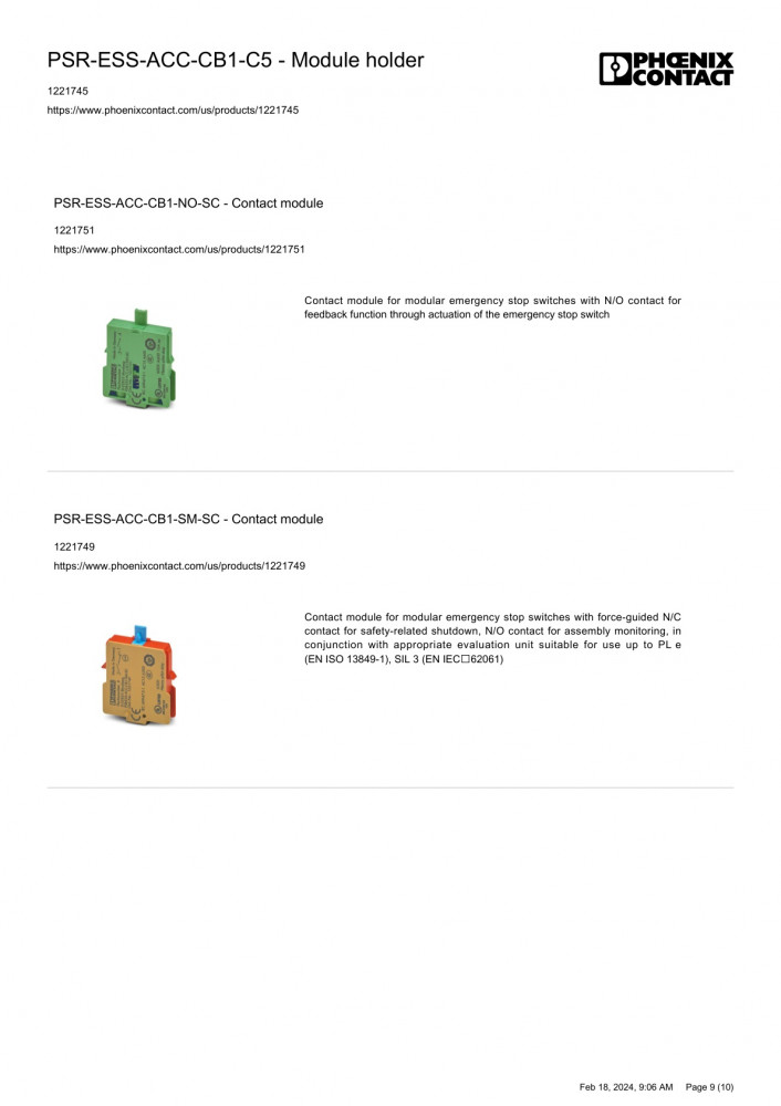 Phoenix Contact 1221745 product document page 9