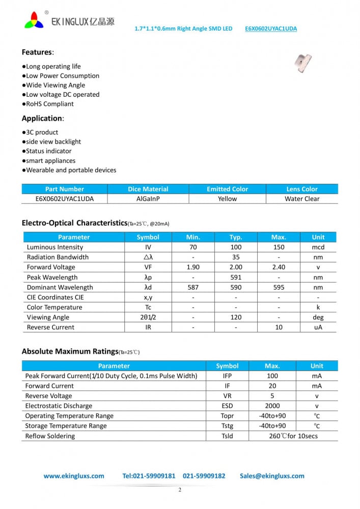 E6X0602UYAC1UDA datasheet page 2
