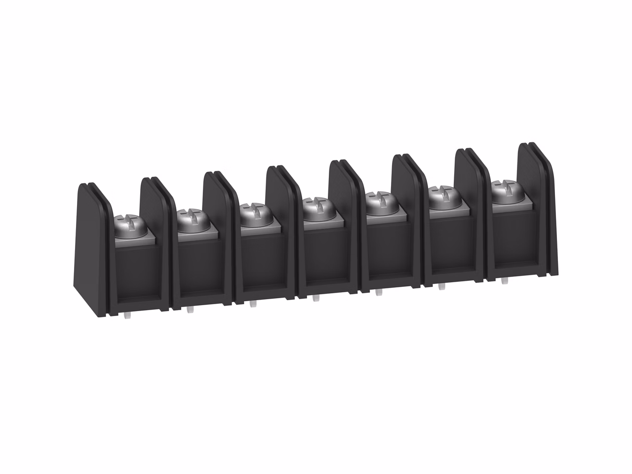 11.13mm Pitch, Single Row, Dual-Barrier Terminal Strip, without Mounting Ends, Black, 7 Circuits for sale