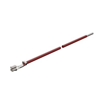 Pre-Crimped Lead Mini-SPOX Female-to-Pigtail, Tin (Sn) Plating, 75.00mm Length, 26 AWG, Red for sale