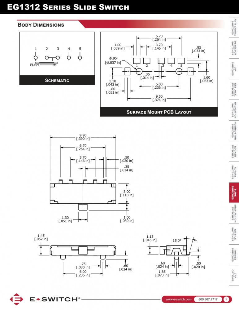 E-Switch EG1312AR datasheet page 2