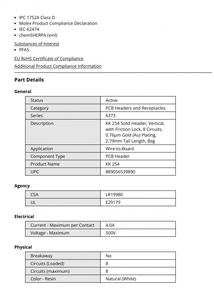 MOLEX 22153089 technical document page 2