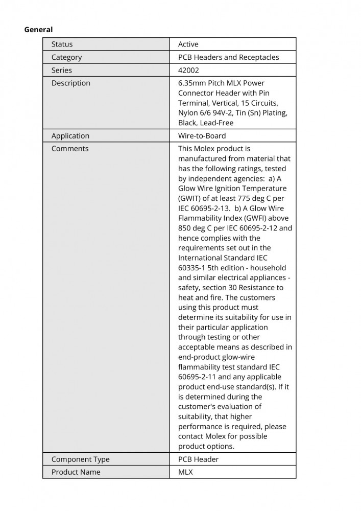 Technical document page 2 for MOLEX 367590107