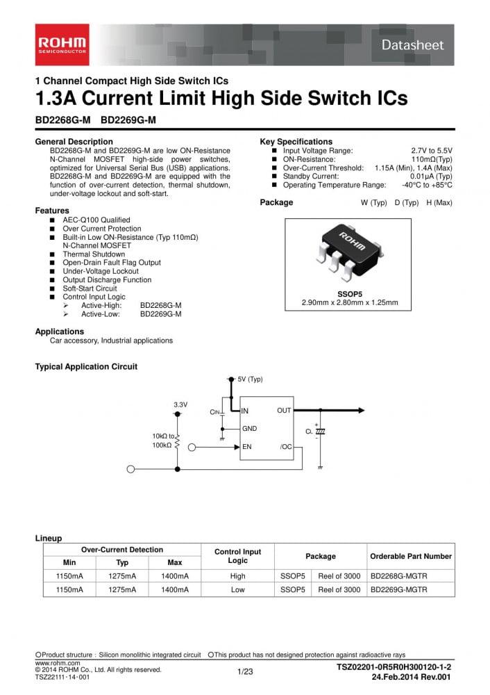 BD2268G-MGTR datasheet page 1