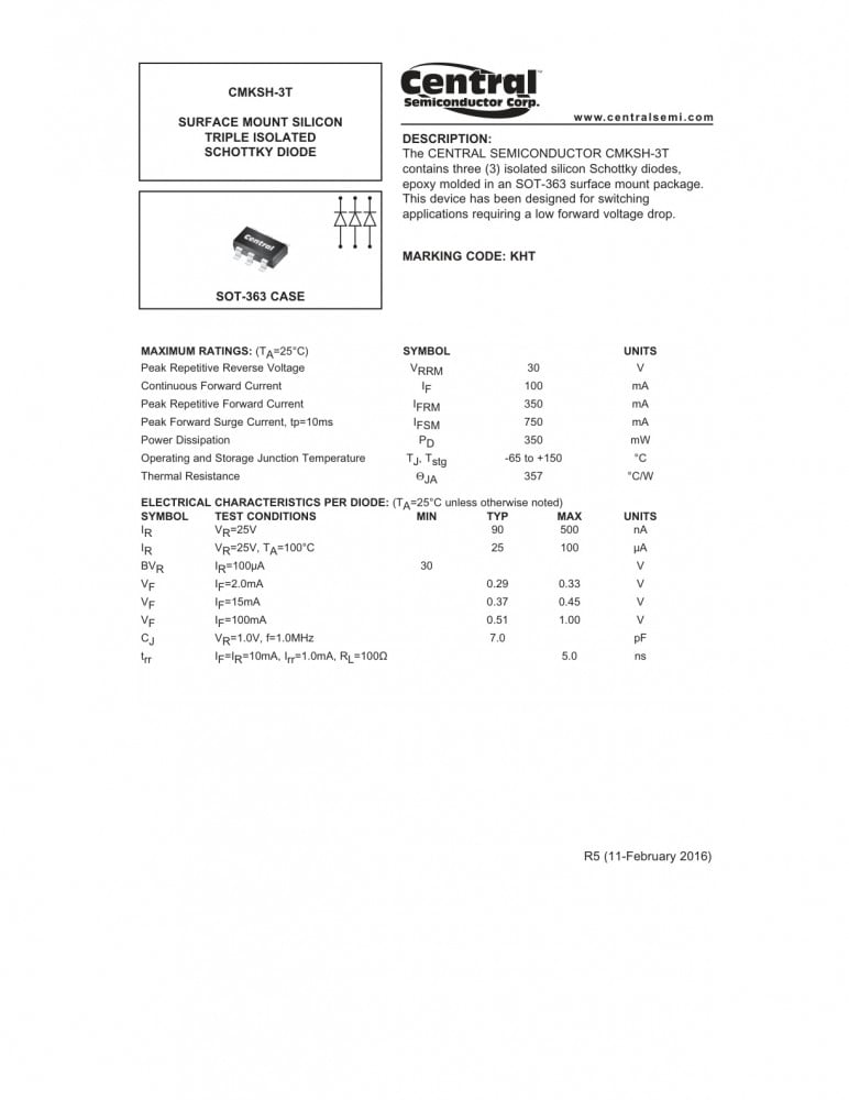 CMKSH-3T datasheet page 1