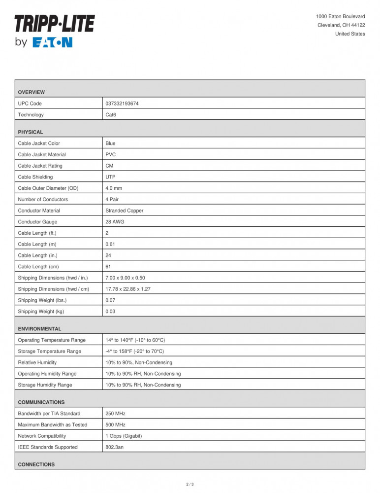 N201-SR2-BL technical document page 2