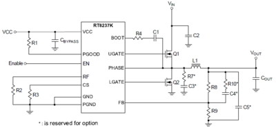 RT8237K - High Efficiency Single Synchronous Buck PWM Controller for sale